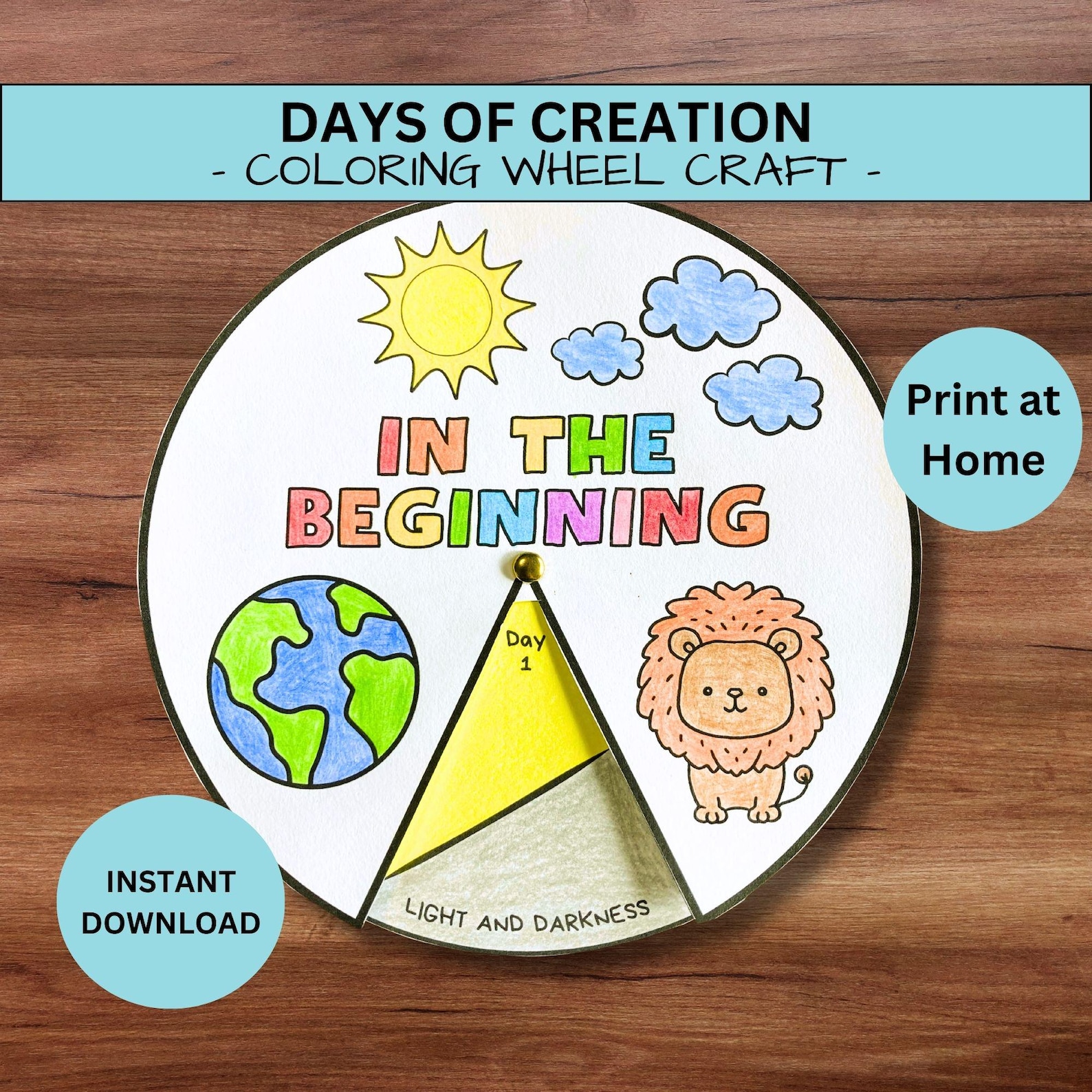 7 Days of Creation Bible Craft for Kids, Sunday School Bible Lesson ...