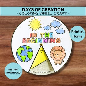 7 Days of Creation Bible Craft for Kids, Sunday School Bible Lesson ...