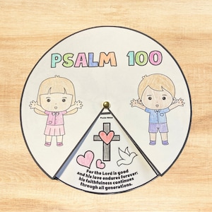 Psalm 100 Coloring Wheel, Printable Bible Activity, Sunday School Bible ...