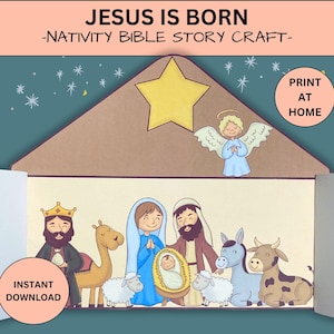Christmas Nativity Birth of Jesus Bible Story Craft, Baby Jesus is Born ...