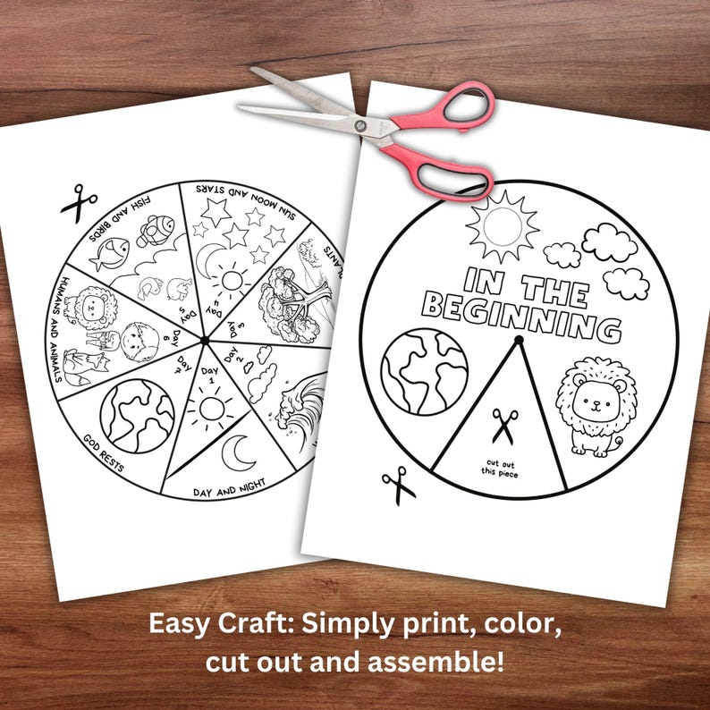 7 Days of Creation Bible Craft for Kids, Sunday School Bible Lesson ...