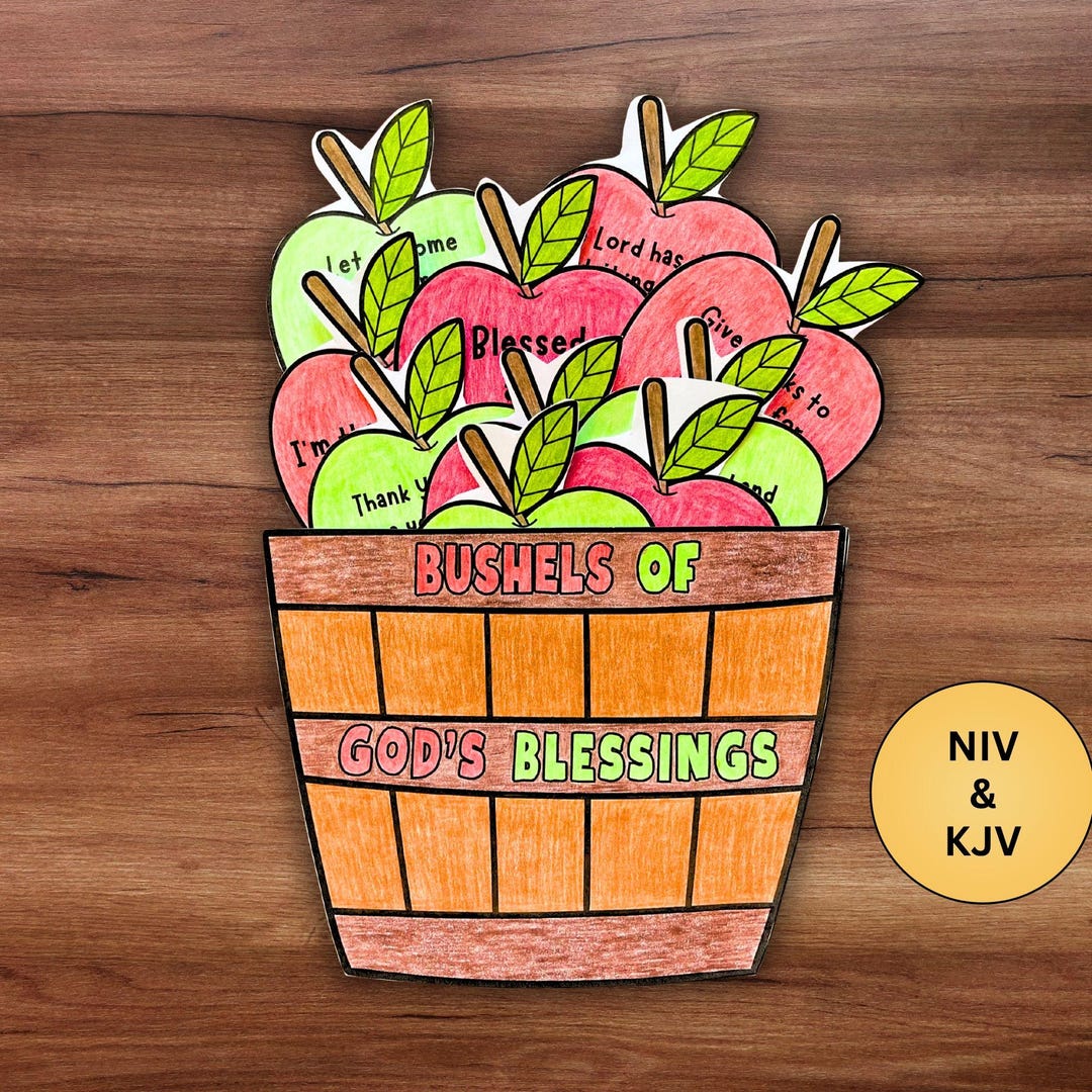 Fall Harvest Apple Basket Bible Craft, Thanksgiving Gratitude Sunday ...