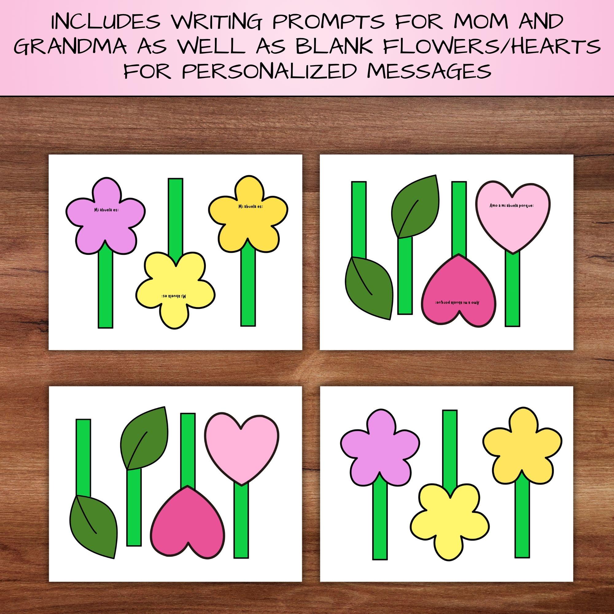 Spanish Mother's Day Flower Bouquet Coloring Sewing Craft, Feliz Dia De ...