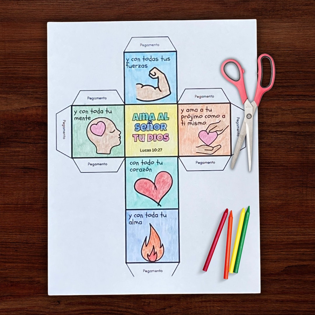 Spanish Craft Cube Printable Sunday School Coloring Activity, Lucas 10: ...