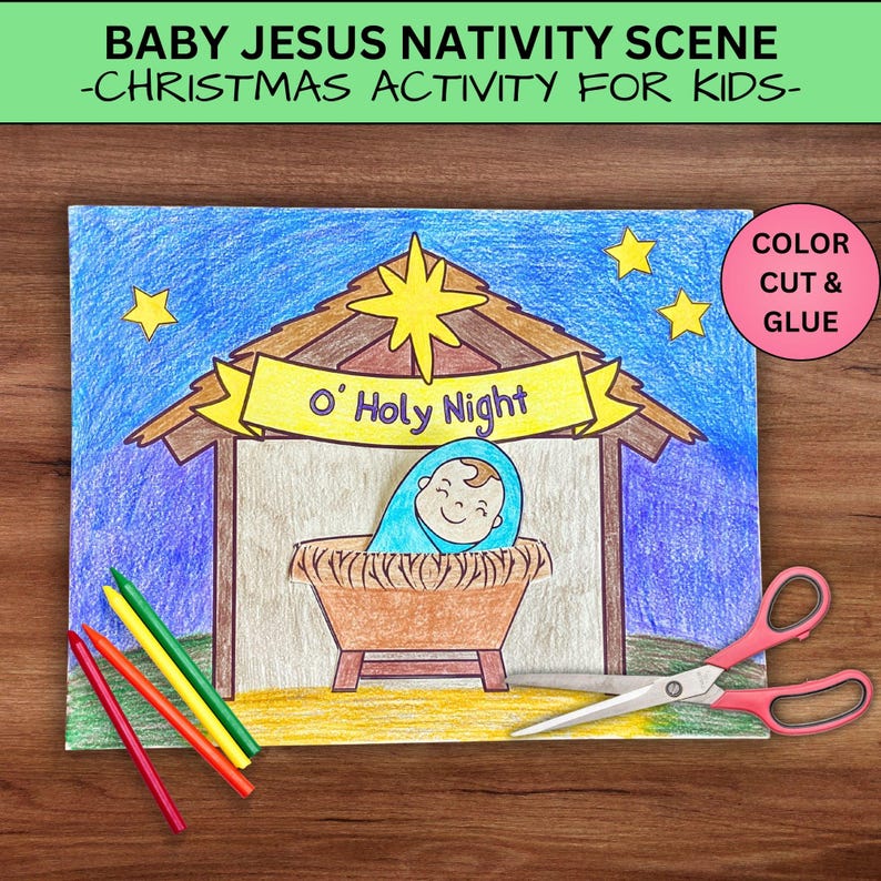 Christmas Bible Craft for Kids, Birth of Jesus Nativity Sunday School ...