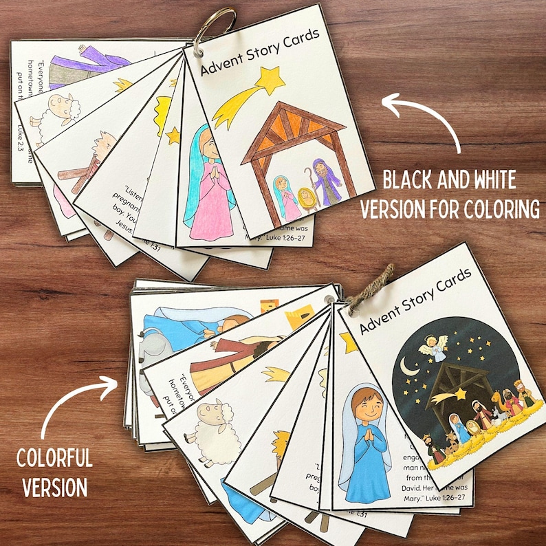 Advent Story Cards Bible Verse Activity Printable Christmas Nativity ...