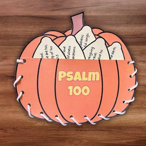 Thanksgiving Psalm 100 Bible Verse Pumpkin Sewing Craft NIV KJV Sunday ...