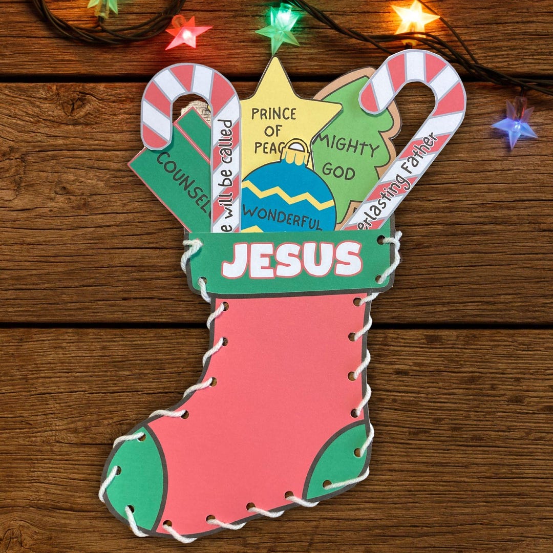 Christmas Bible Craft Names of Jesus Stocking Sunday School Advent ...