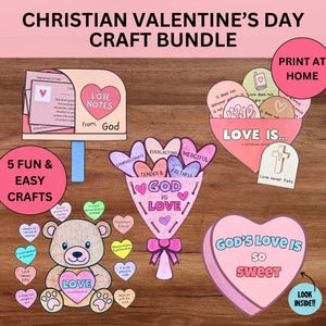 Christian Valentine’s Day Bible Lesson Craft Bundle, Religious Coloring ...