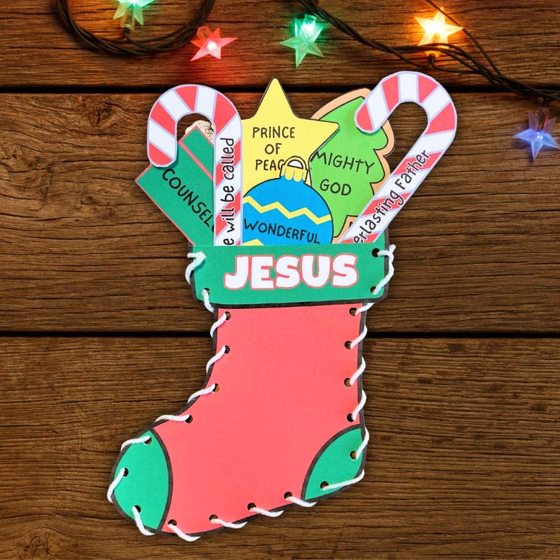 Christmas Bible Craft Names of Jesus Stocking Sunday School Advent ...