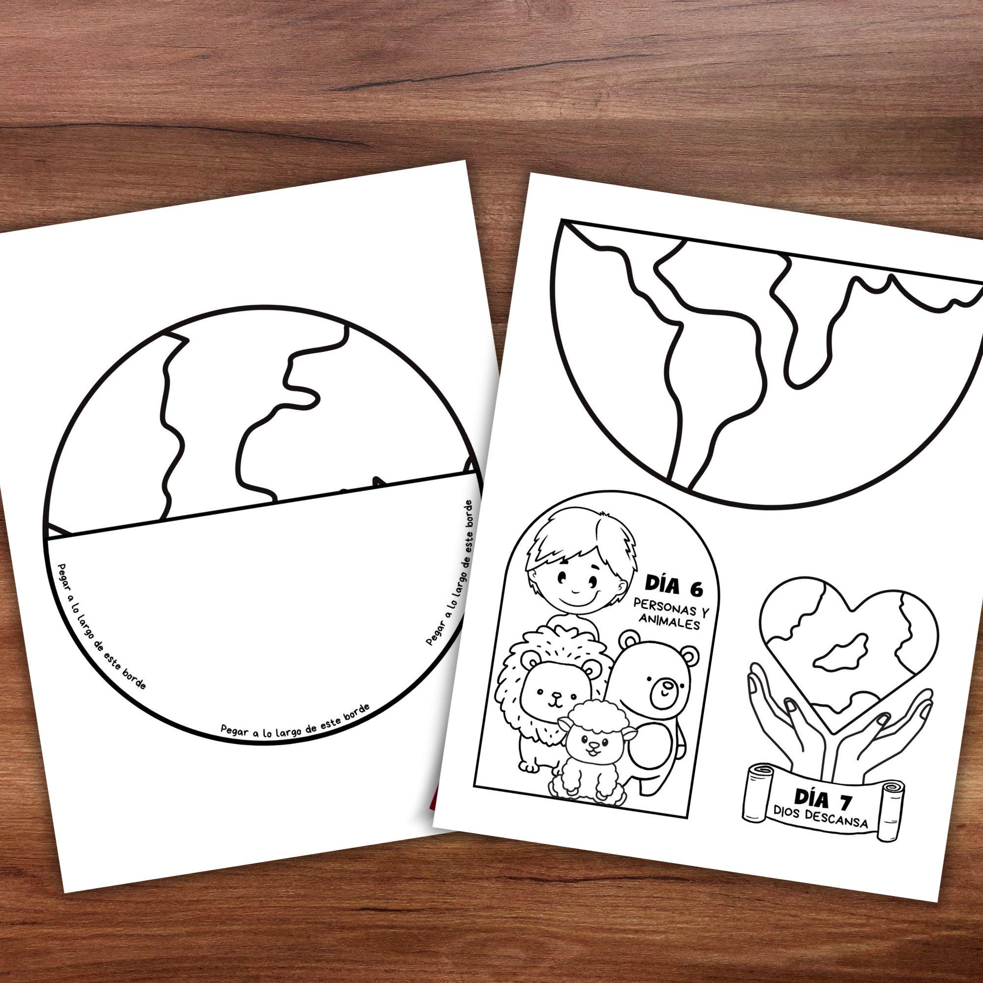 Spanish Days of Creation Bible Craft, Christian Sunday School Lesson ...