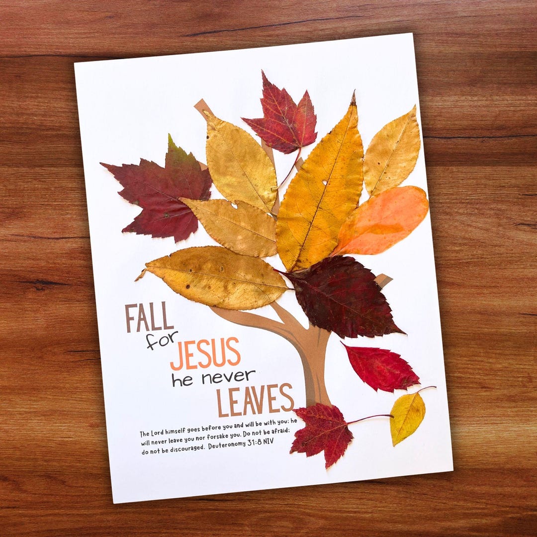 Fall for Jesus He Never Leaves Sunday School Bible Craft Activity ...
