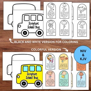 Back to School Bible Craft, Scripture School Bus Printable Childrens ...