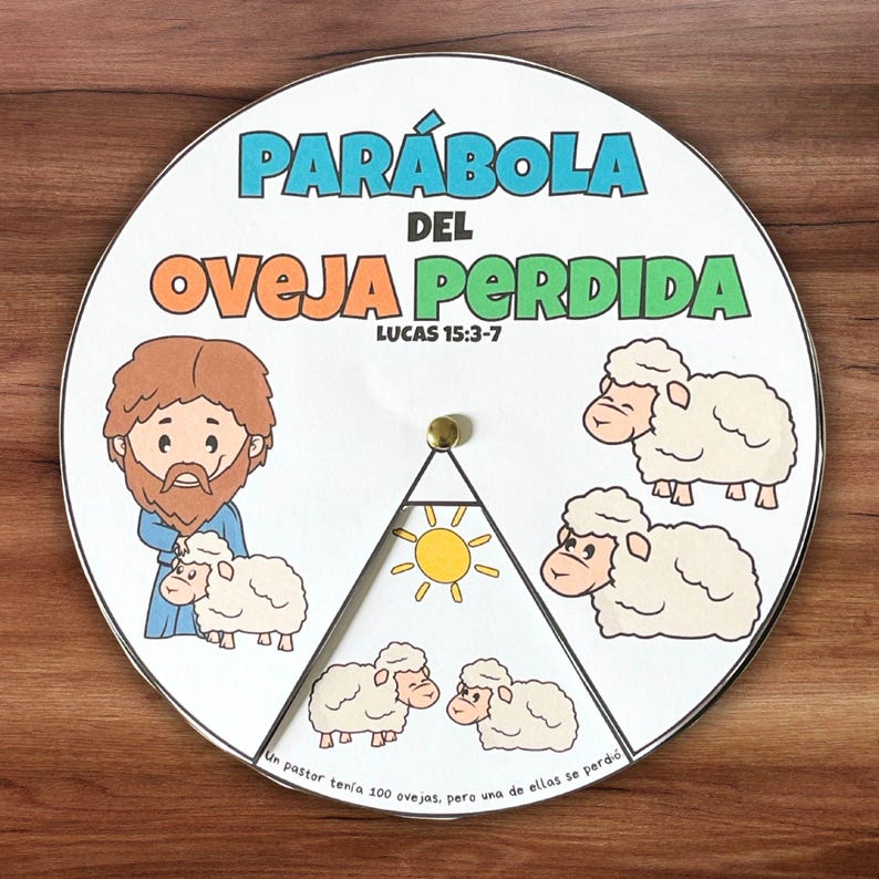 Spanish Lost Sheep Parable Coloring Wheel: Sunday School Printable ...