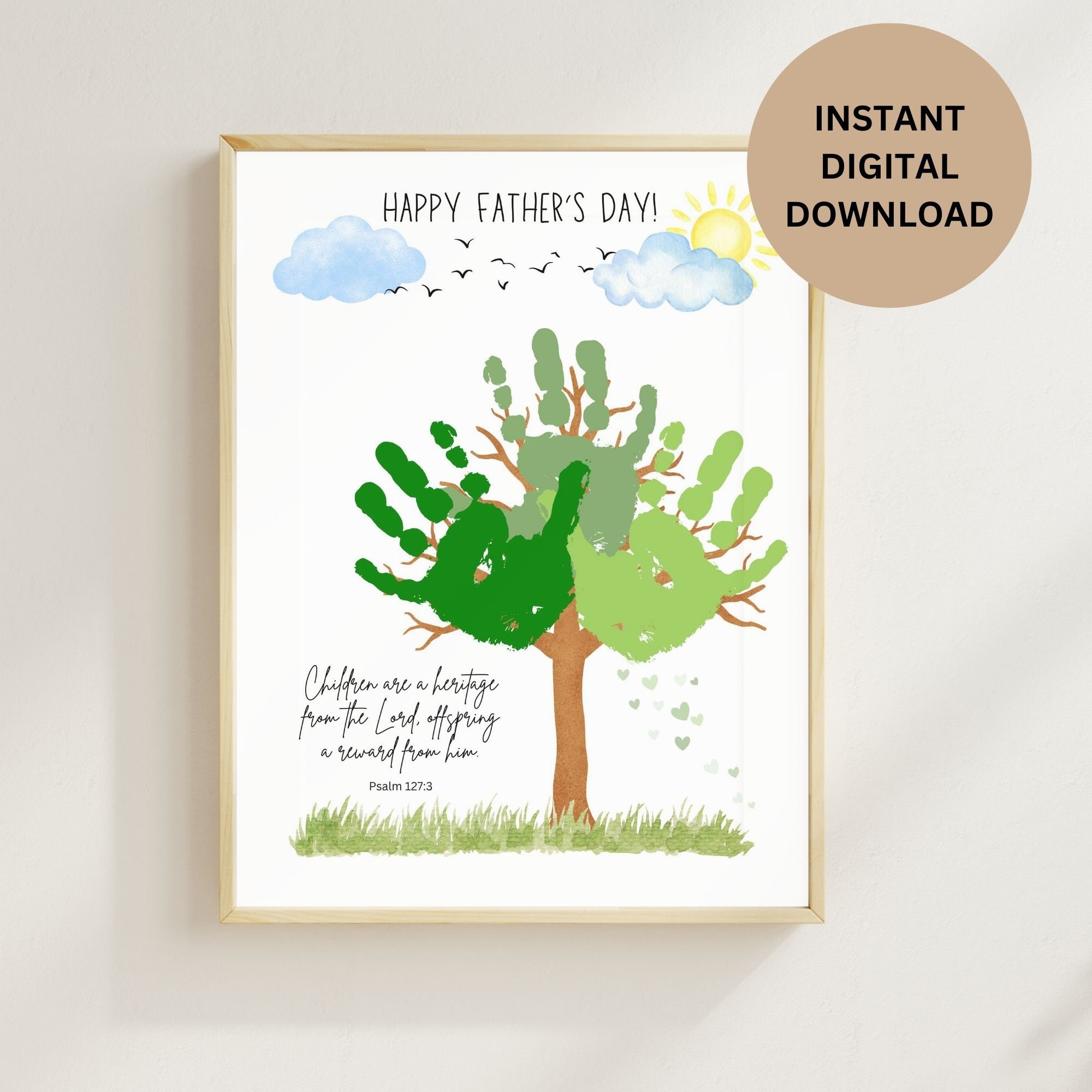 Handprint Art Father's Day Bible Verse Craft, DIY Preschool Toddler ...