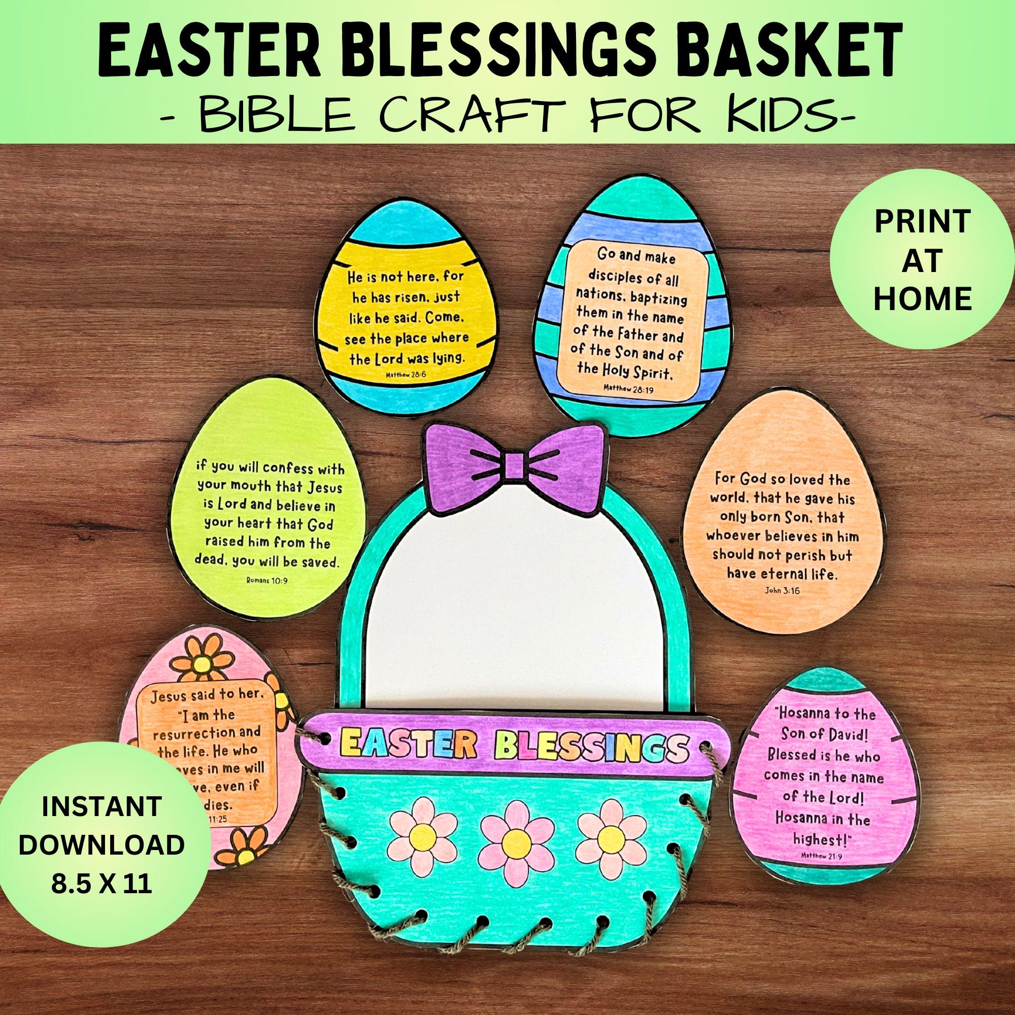 Christian Easter Sunday School Bible Craft, Holy Week Easter Blessings ...