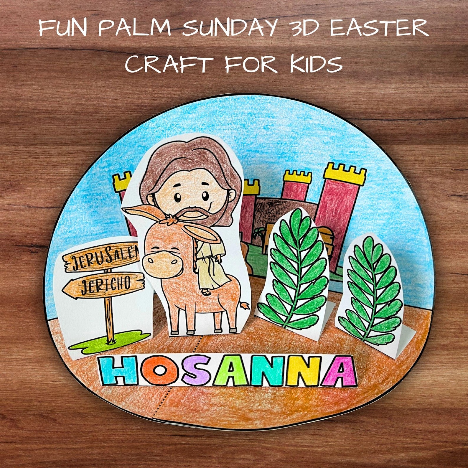 Palm Sunday Easter 3D Bible Craft, Triumphal Entry Diorama Christian ...