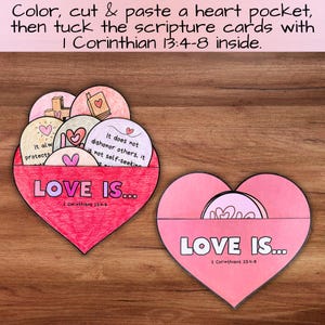 Christian Valentine’s Day Bible Lesson Craft Bundle, Religious Coloring ...