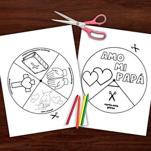 Spanish Father's Day Coloring Wheel Printable Activity, Amo Mi Papa ...