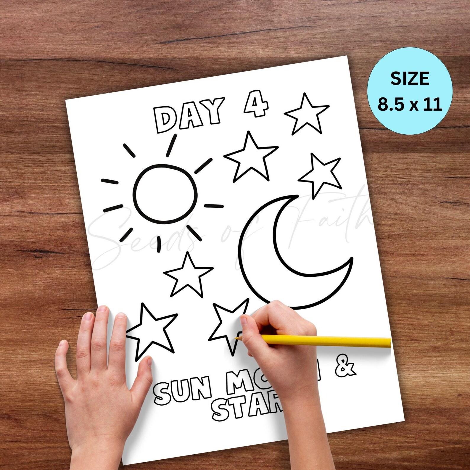 7 Days of Creation Bible Story Coloring Poster Pages for Kids Sunday ...