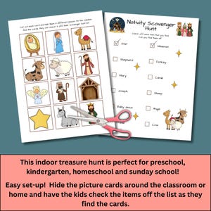 Nativity Scavenger Hunt Prek Christmas Activity, Sunday School ...