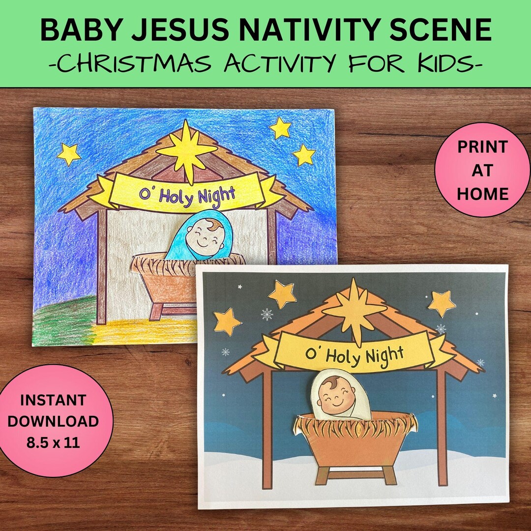 Birth of Jesus Christmas Nativity Bible Craft, Sunday School Homeschool ...