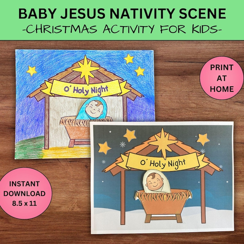 Christmas Bible Craft for Kids, Birth of Jesus Nativity Sunday School ...