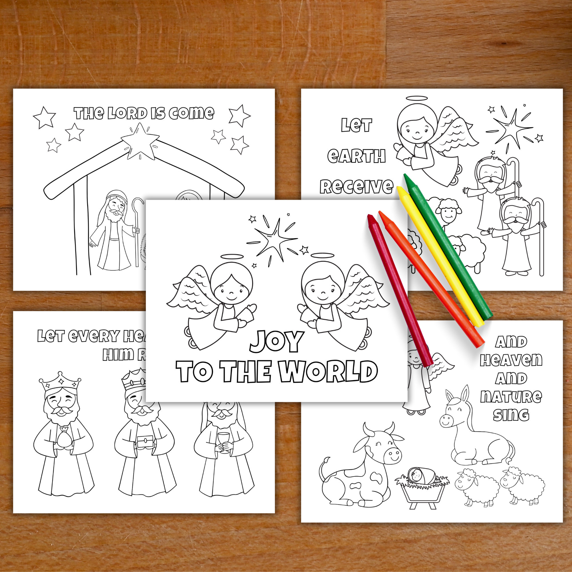 Joy to the World Christmas Nativity Coloring Pages for Kids, Kids ...