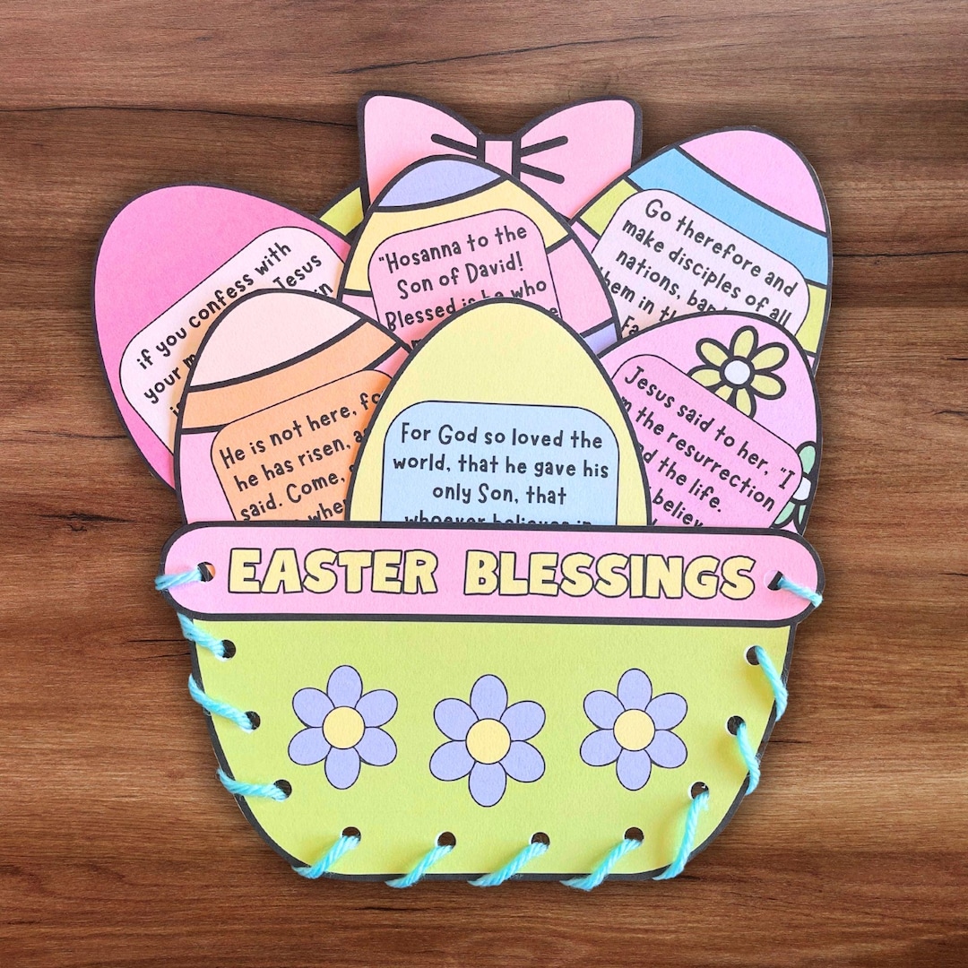 Christian Easter Sunday School Bible Craft, Easter Blessings Basket ...