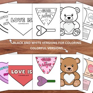 Christian Valentine’s Day Bible Lesson Craft Bundle, Religious Coloring ...