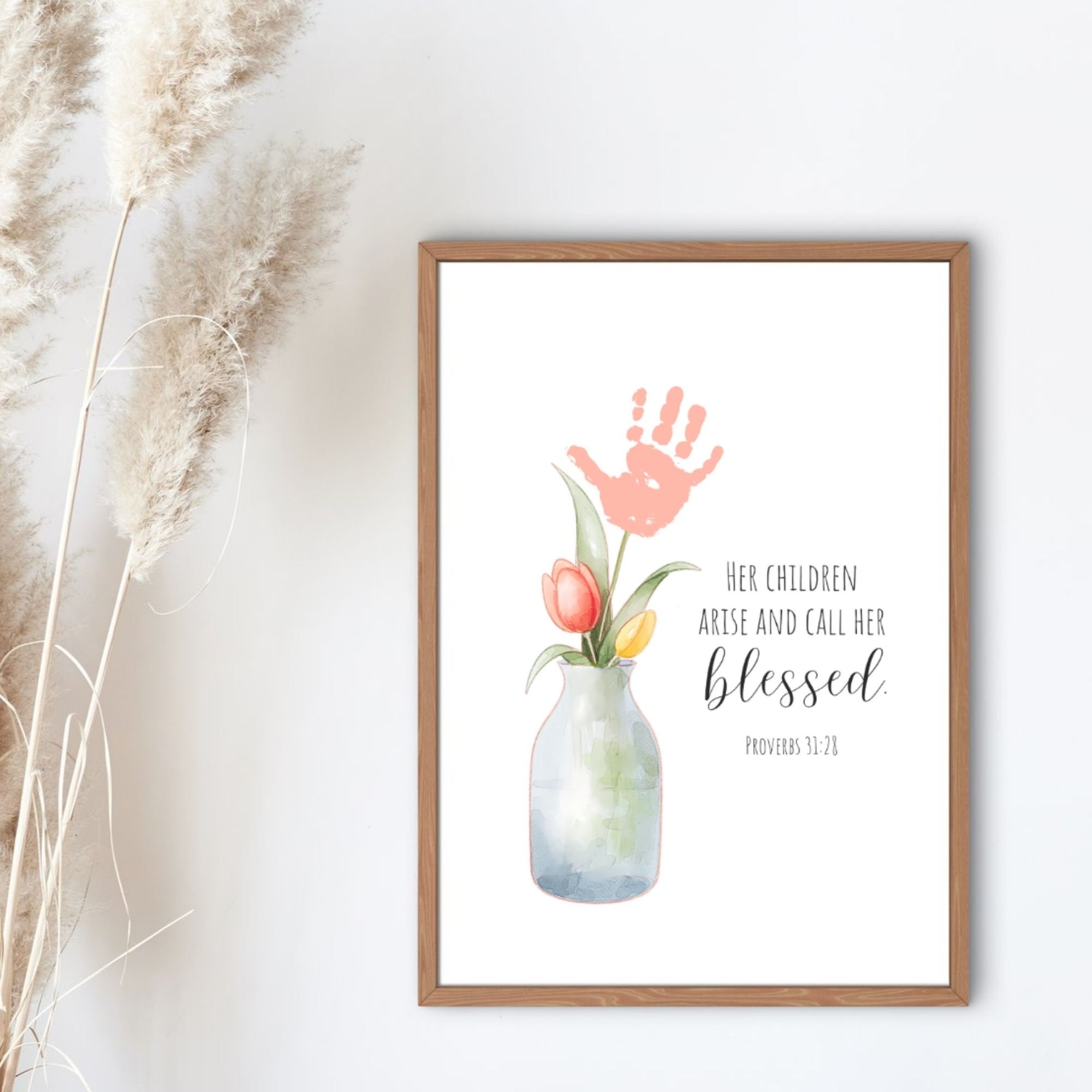 Handprint Flower Mothers Day Craft, DIY Preschool Toddler Craft ...