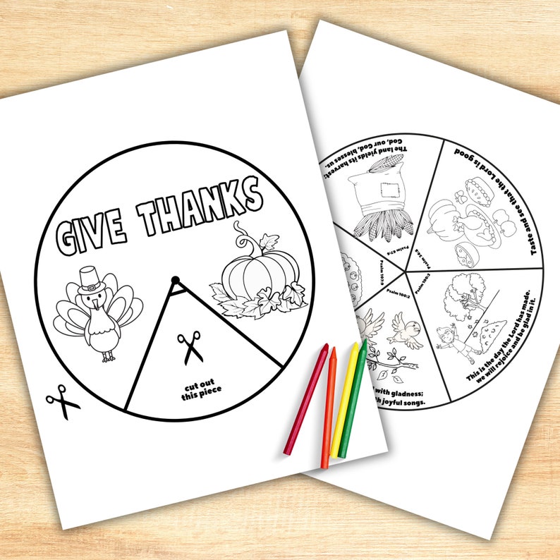 Give Thanks Coloring Wheel, Thanksgiving Printable Bible Activity ...