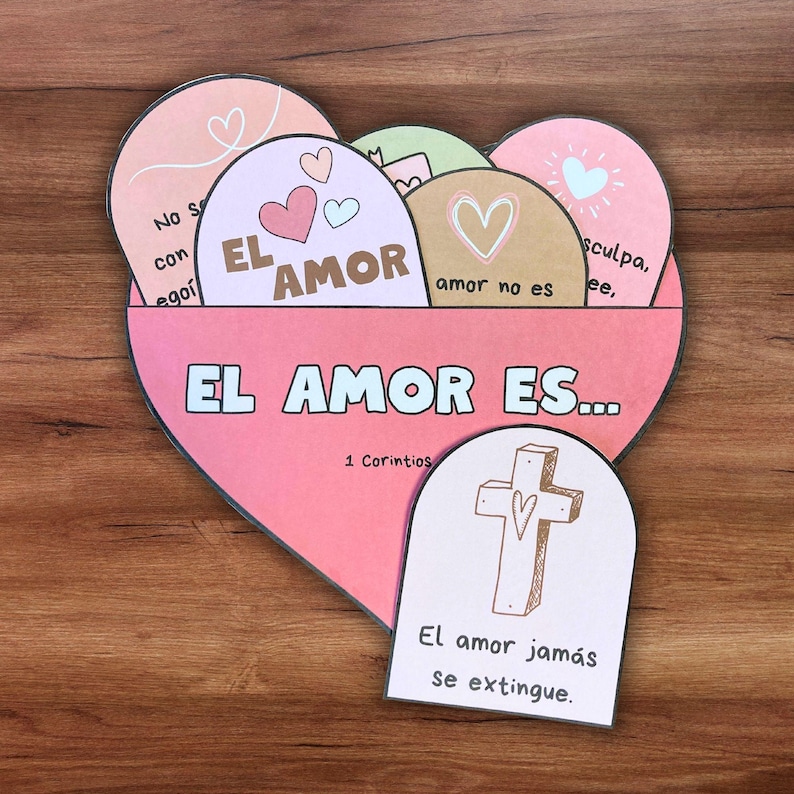 Spanish Christian Valentine’s Day Bible Craft, 1 Corinthians 13 Love is ...