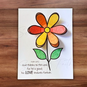Give Thanks to the Lord Bible Verse Coloring Craft for Kids, Sunday ...