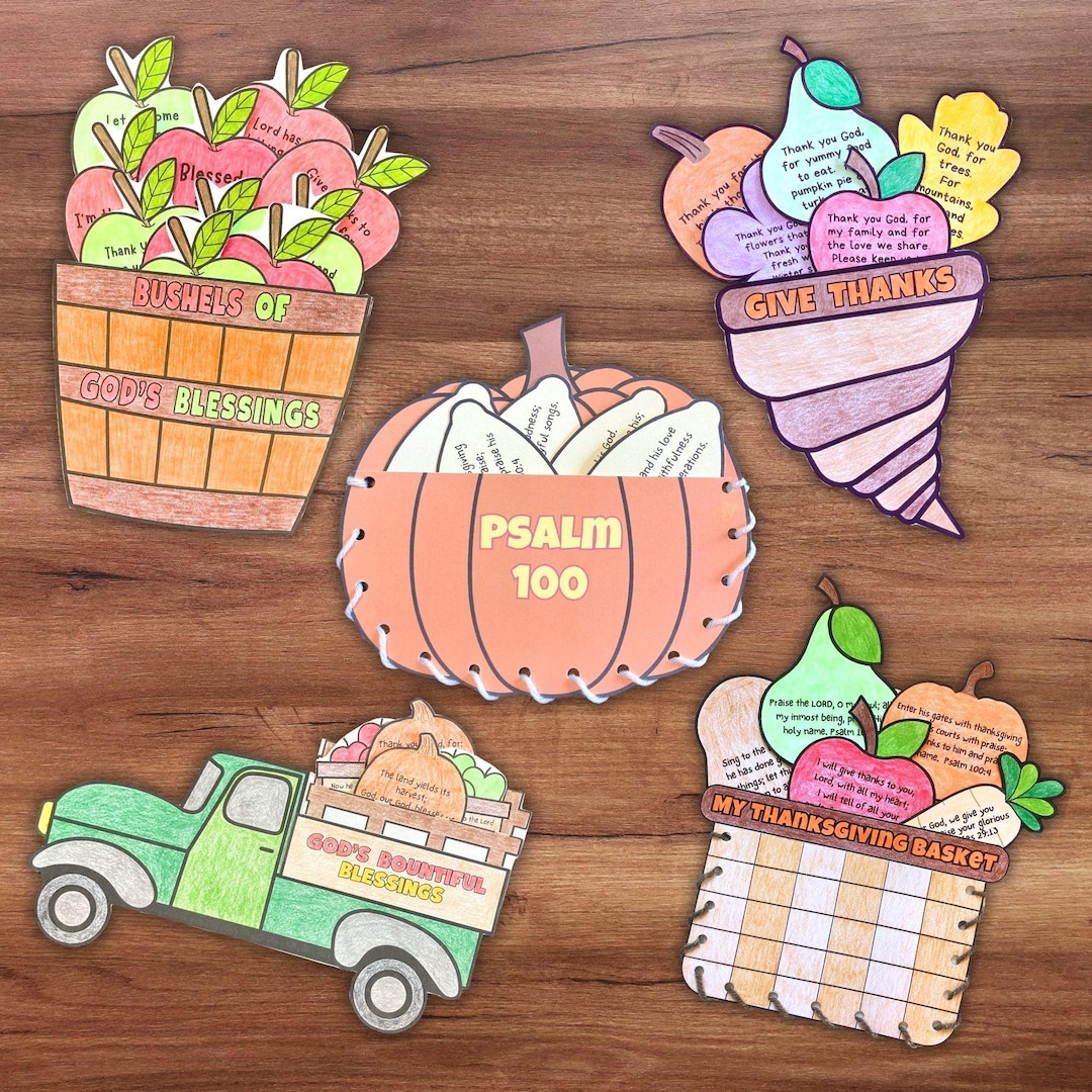 Fall Bible Craft Bundle, Printable Thanksgiving Crafts for Kids ...