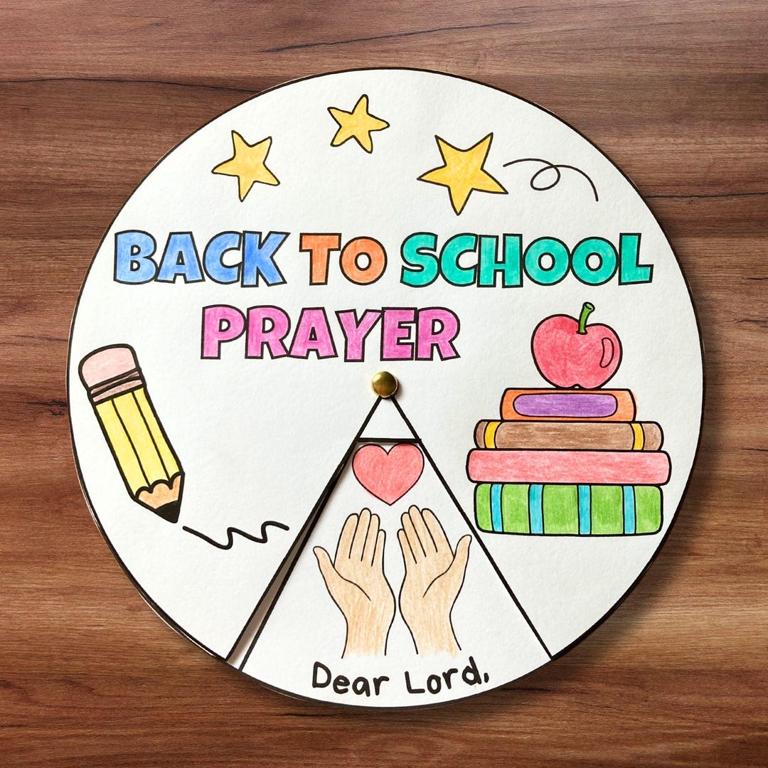Back to School Prayer Coloring Wheel, First Day of School Prayer ...