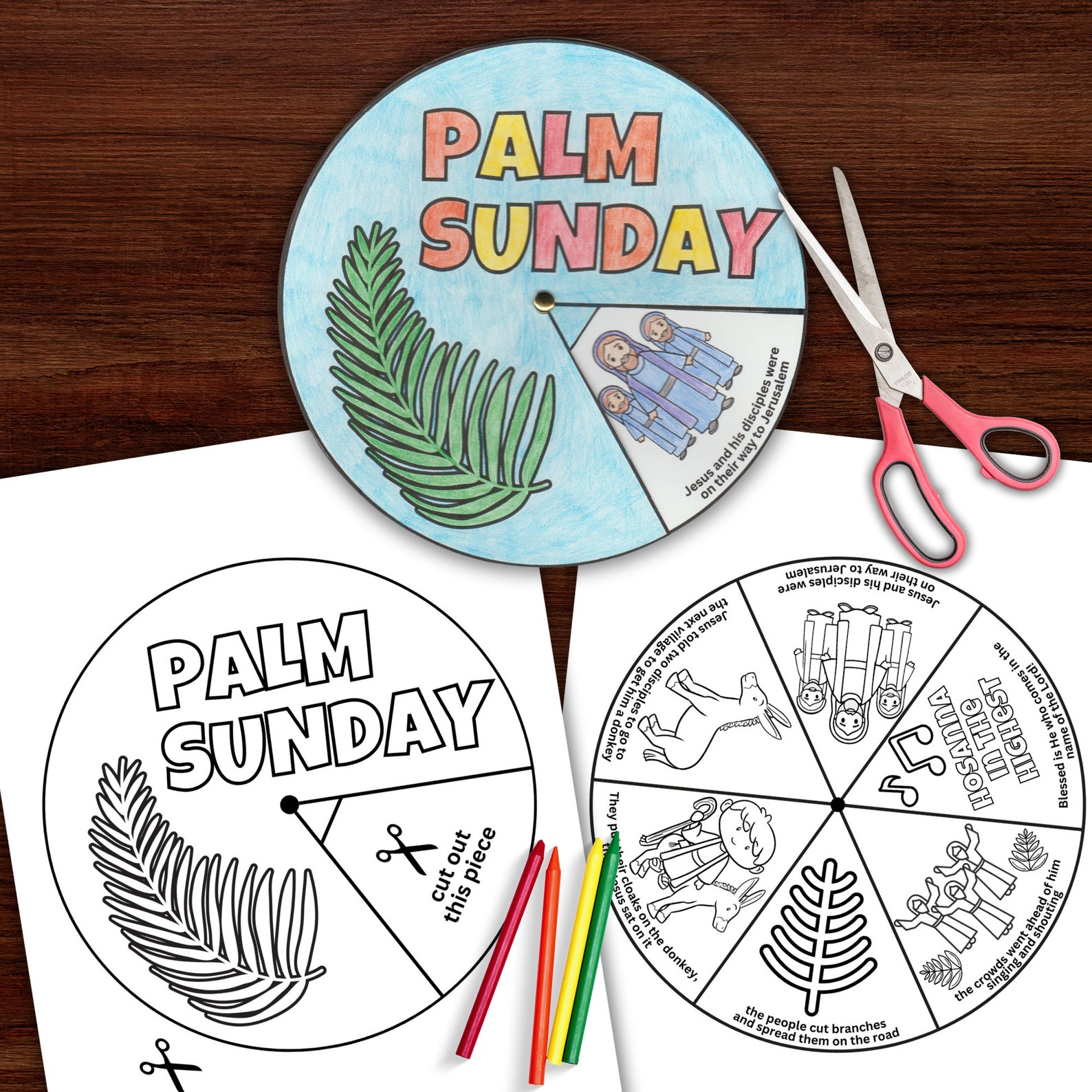 Easter Coloring Wheel Craft Bundle, Sunday School Lesson Activity ...