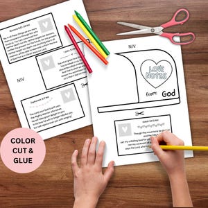 Valentine’s Day Bible Craft Printable, Love Notes From God Religious ...
