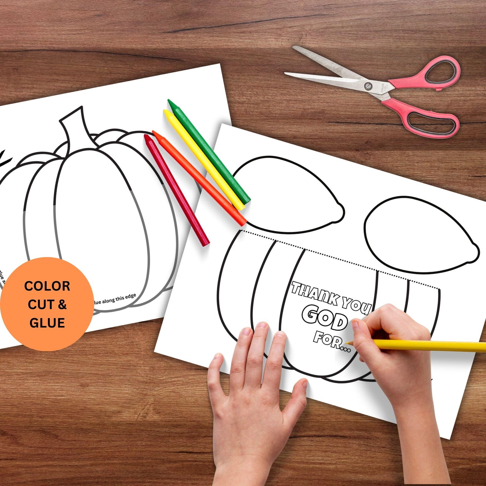 Thanksgiving Pumpkin Craft, Sunday School Give Thanks Activity ...