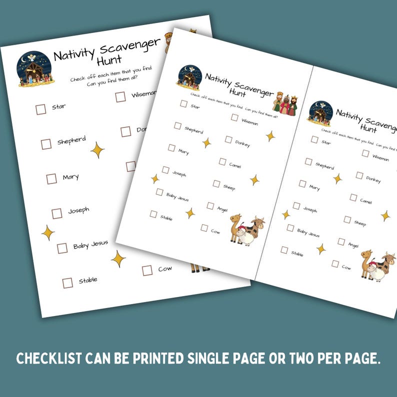 Nativity Scavenger Hunt Prek Christmas Activity, Sunday School ...