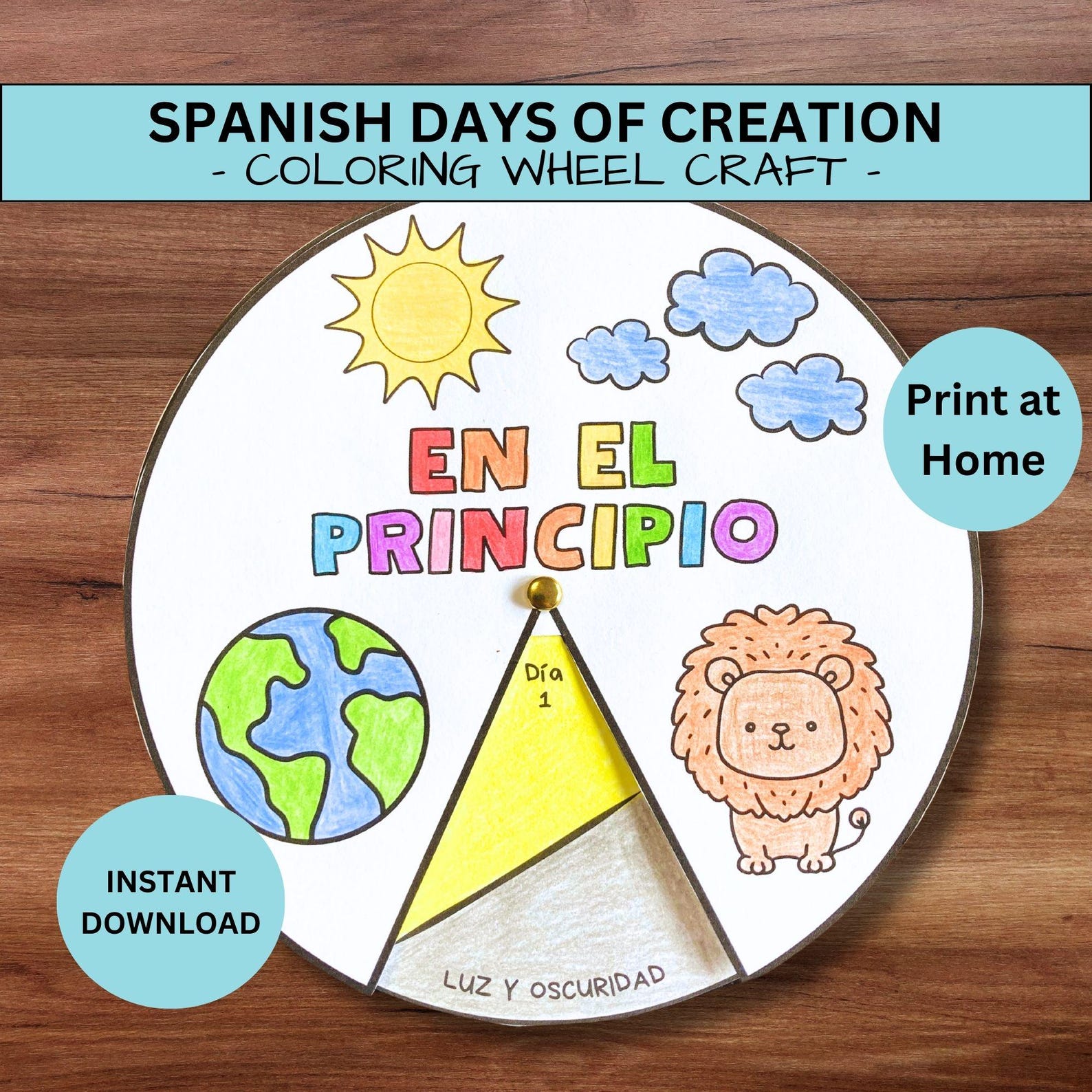 Spanish Bible Craft 7 Days of Creation, Christian Sunday School Lesson ...