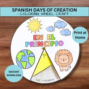 Spanish Bible Craft 7 Days of Creation, Christian Sunday School Lesson ...