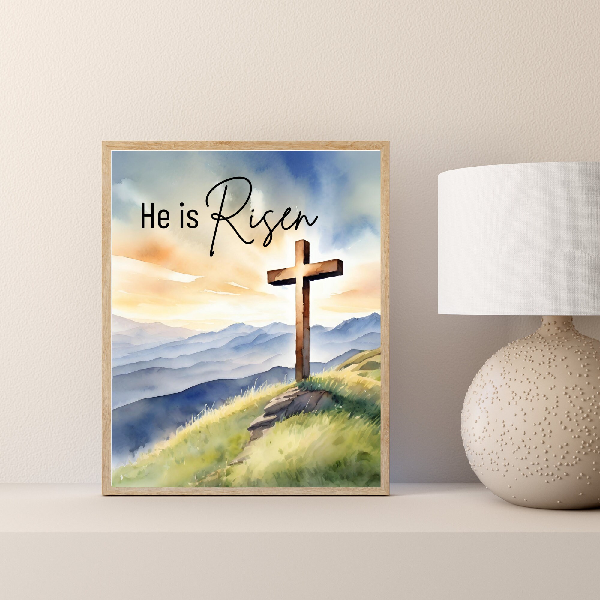 Christian Easter Wall Art Prints, He is Risen Empty Tomb Resurrection ...