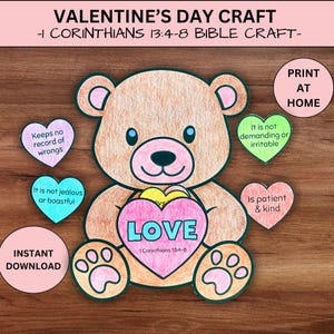 Christian Valentine’s Day Bible Lesson Pocket Craft, Corinthians 13 ...