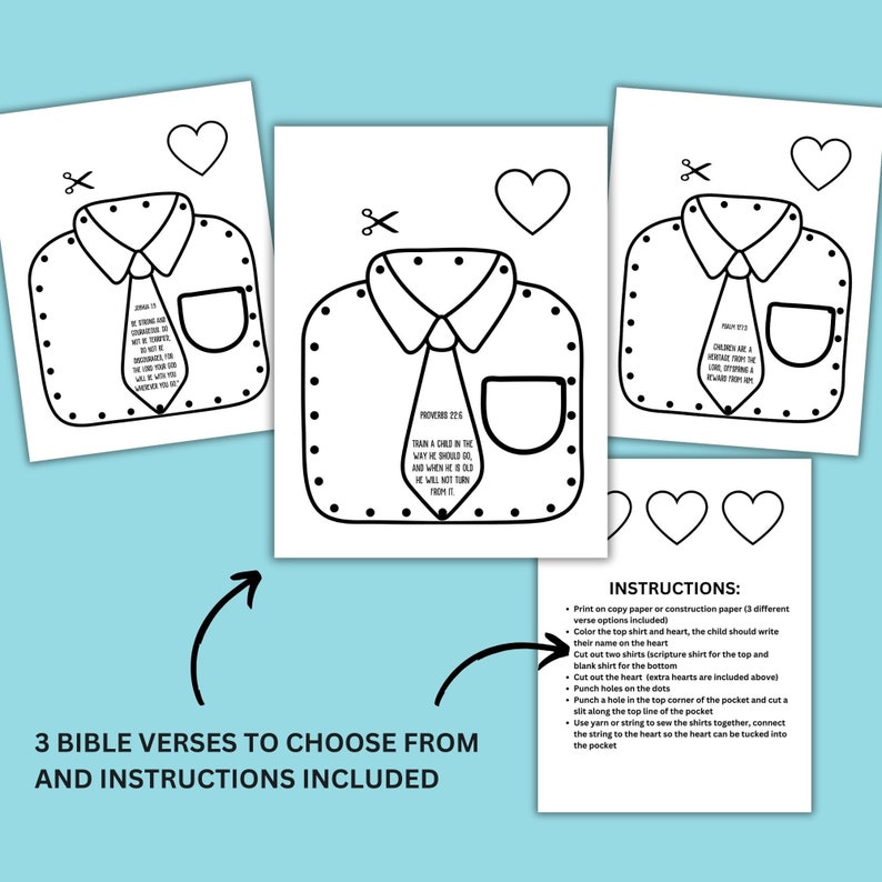 Fathers Day Sunday School Craft Printable Kids Bible Lesson Activity ...