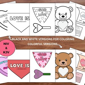 Christian Valentine’s Day Bible Lesson Craft Bundle, Religious Coloring ...