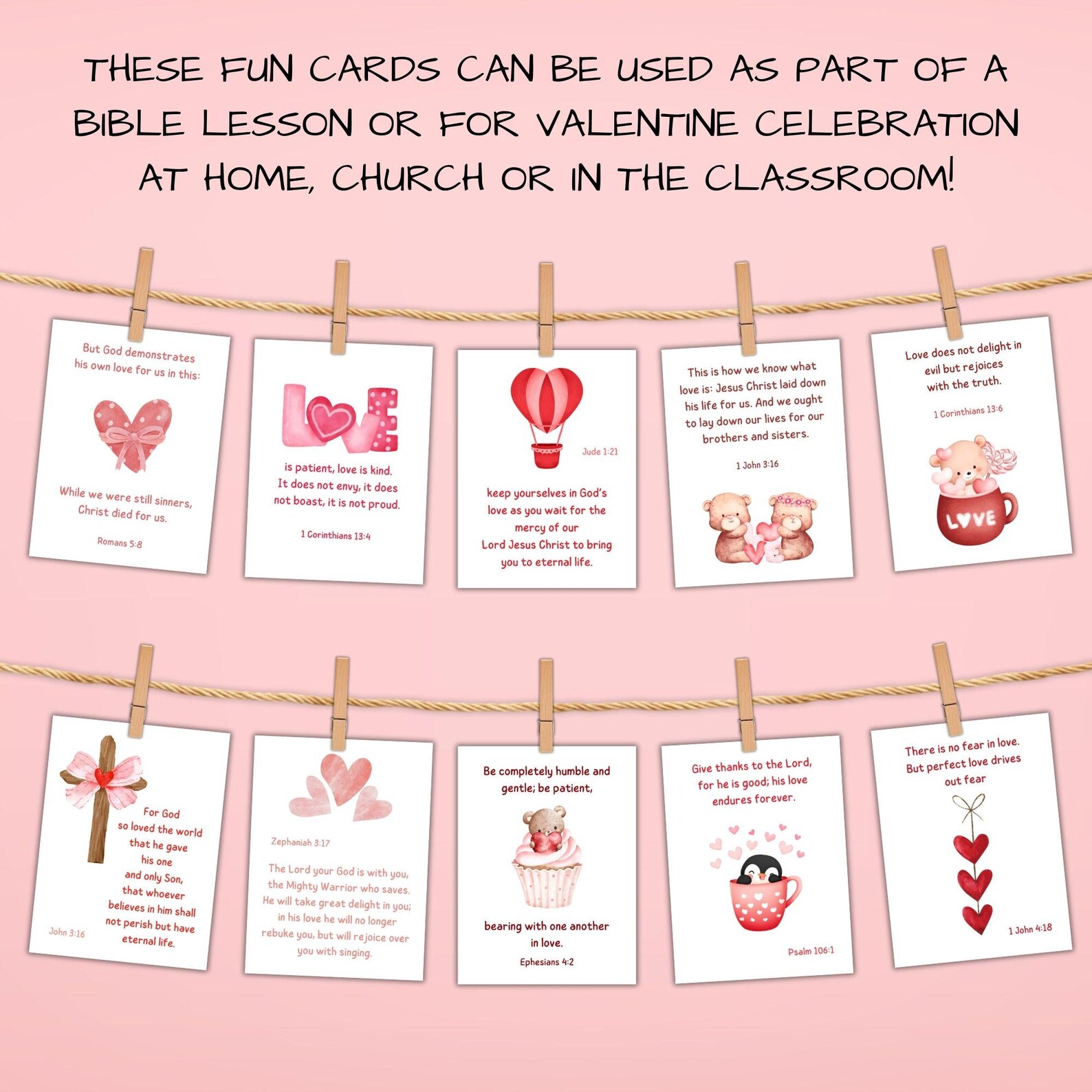 Valentine’s Day Bible Verse Cards, Christian Valentine Cards, Bible ...