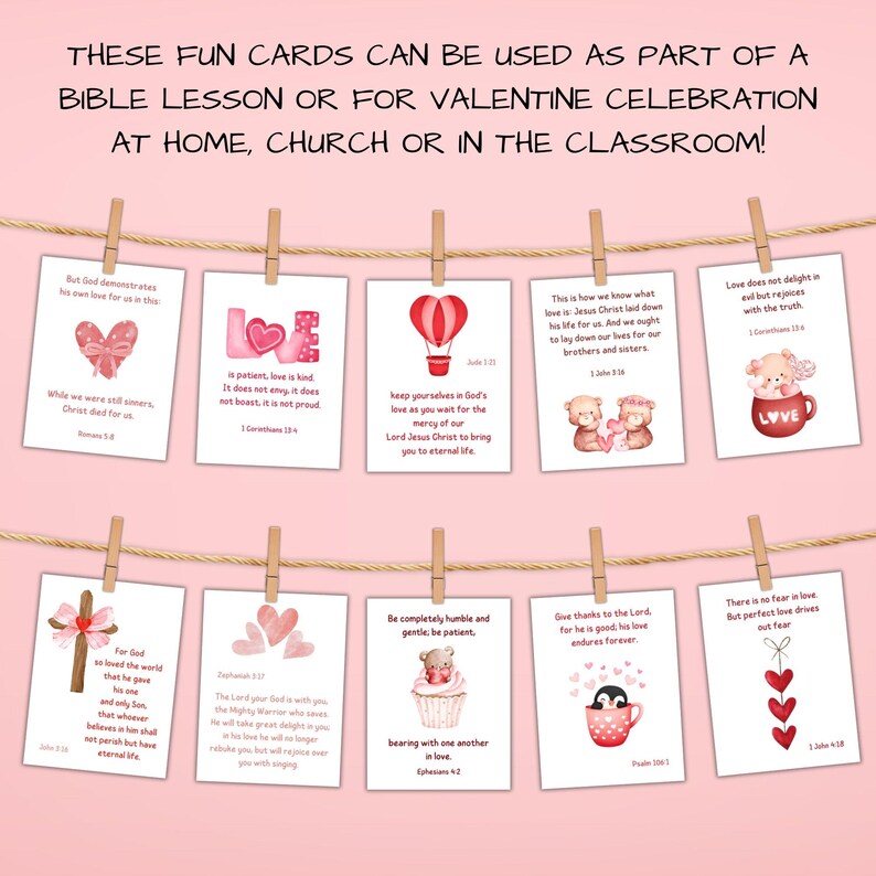Valentine’s Day Bible Verse Cards, Christian Valentine Cards, Bible ...
