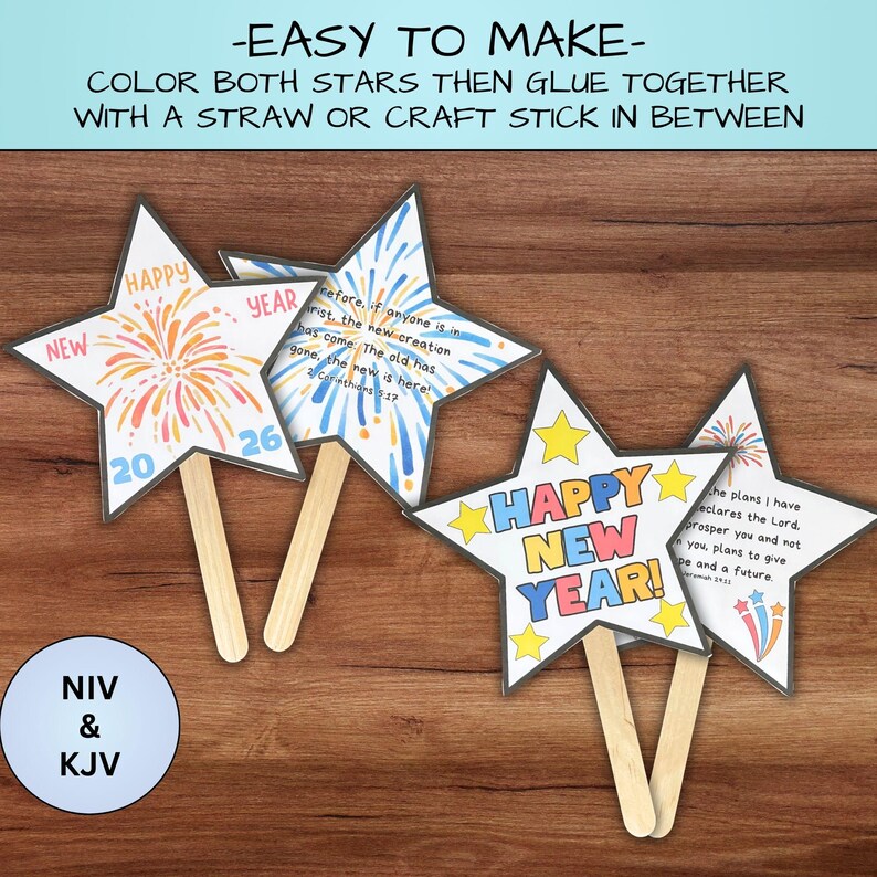 New Years 2026 Bible Craft, Religious New Year Sunday School Lesson ...
