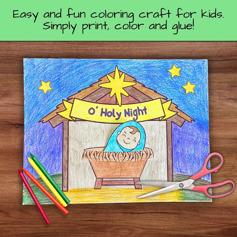 Christmas Bible Craft for Kids, Birth of Jesus Nativity Sunday School ...